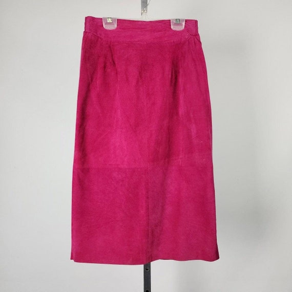 Pink suede midi skirt store
