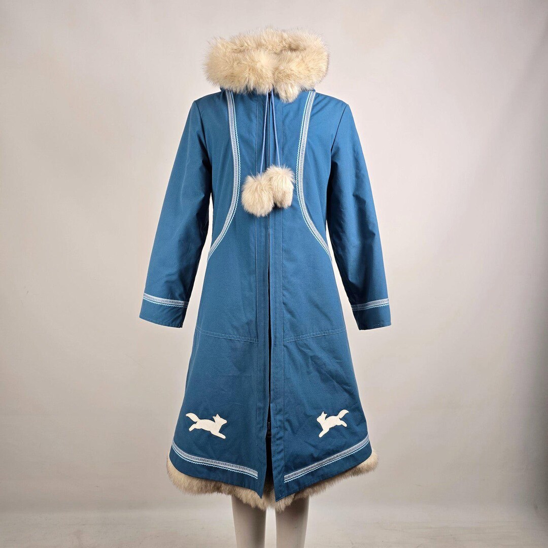 Vintage Inuit Yukon Parks Blue Wool Fur Trimmed Parka Size 10 - Etsy