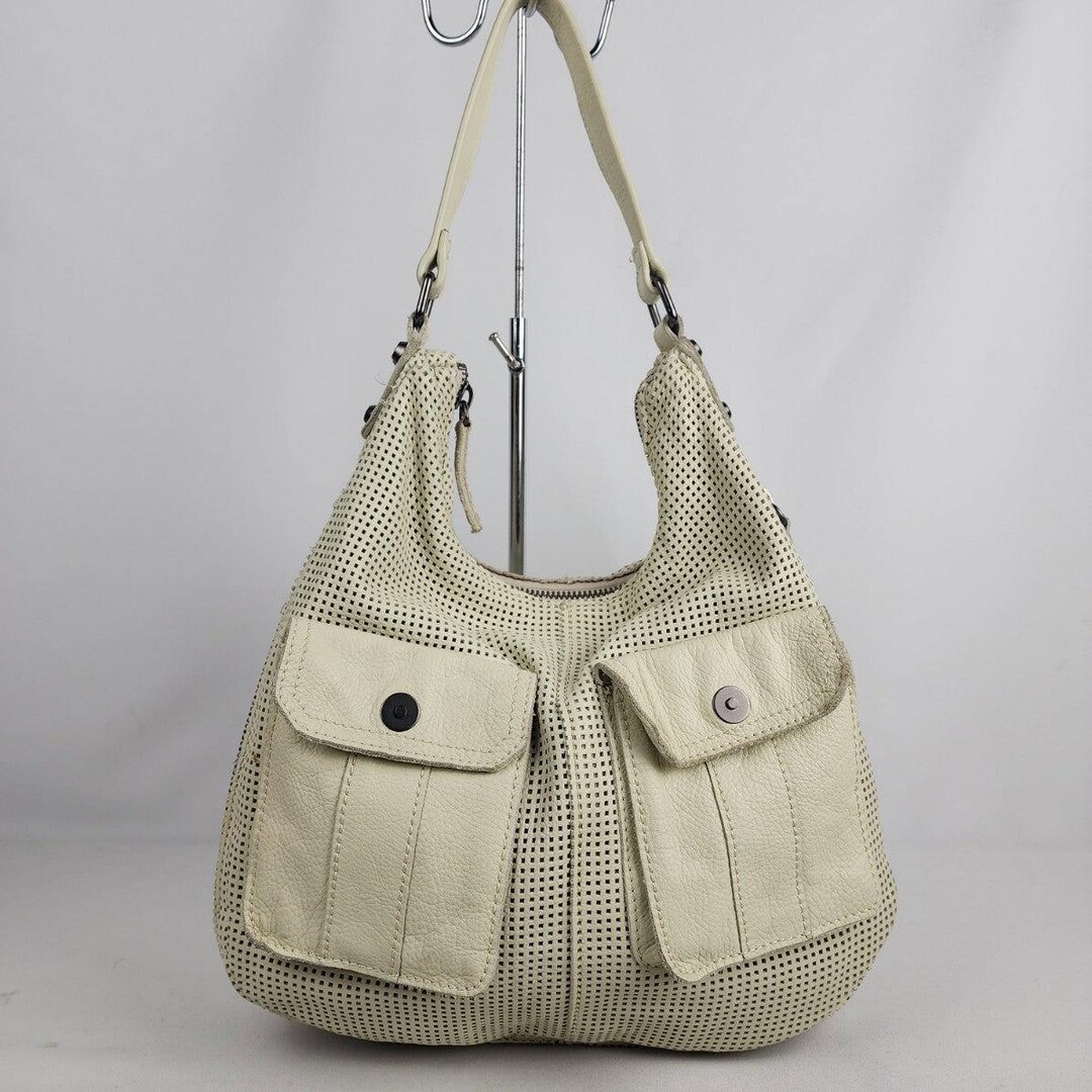 Linea Pelle Collection Cream Laser Cut Leather Hobo Purse - Etsy