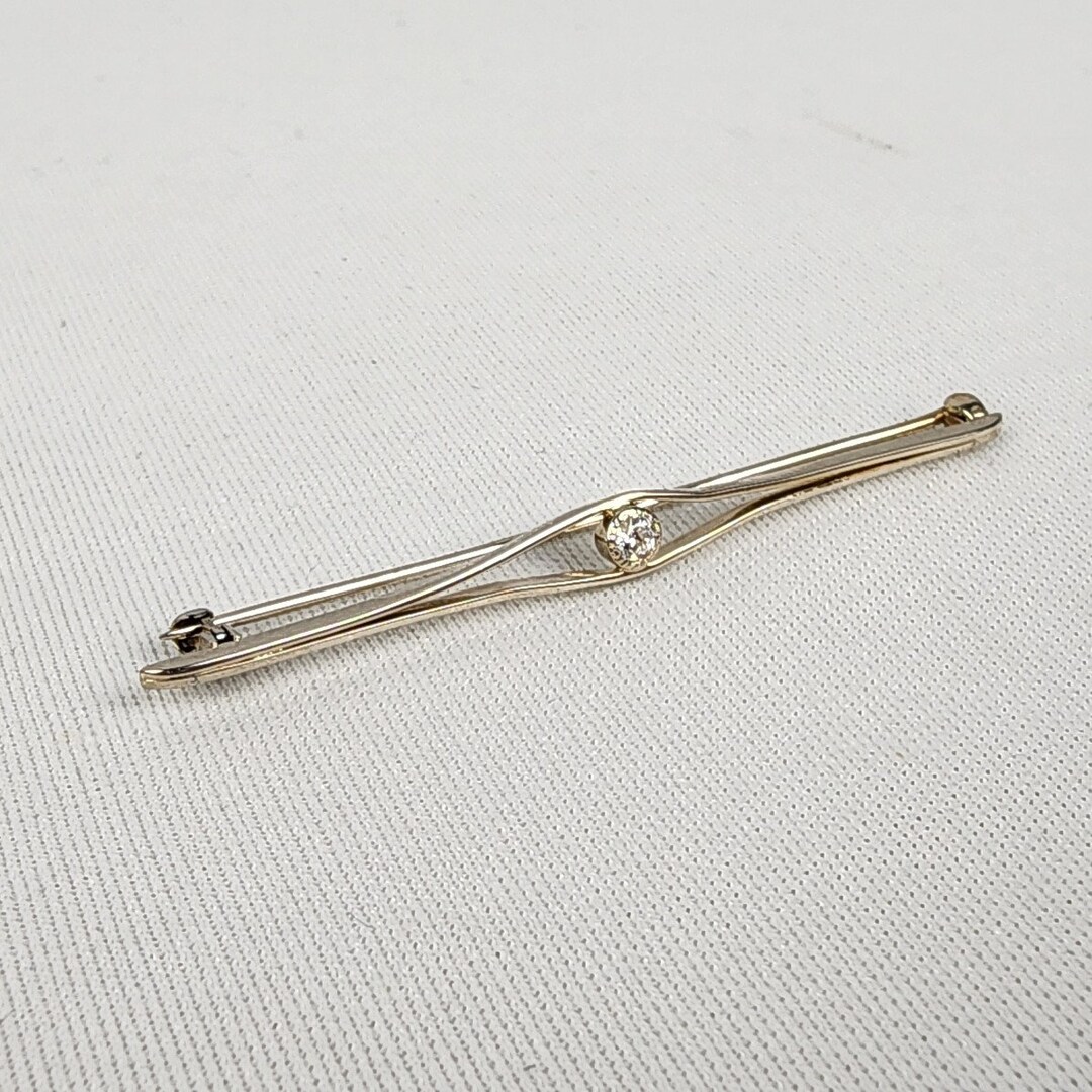 Vintage Equestrian 14K White Gold Diamond Tie Pin Bar Brooch - Etsy