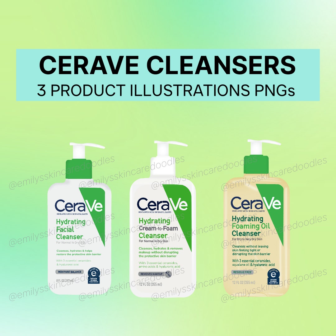 Cerave Icons Hydrating Cleansers Variations Product Illustration PNG ...