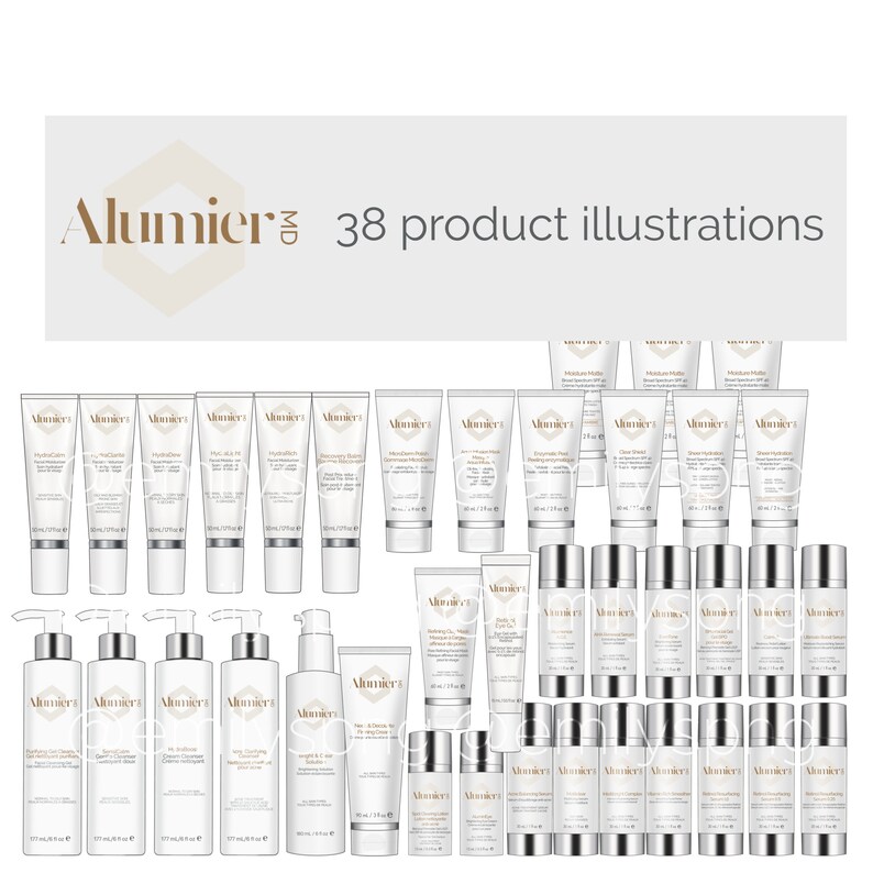 Alumier MD Product Illustration Pack Pngs for Estheticians Clipart ...