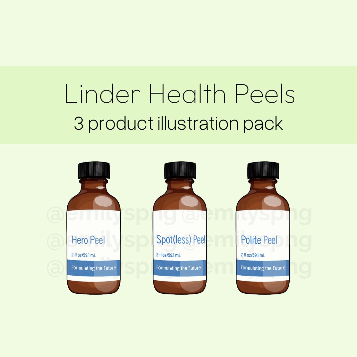 Linder Health Peels Illustration Pack Skincare Product Illustration ...