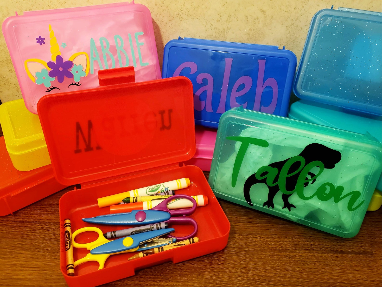 Personalized Pencil box Case Birthday Party Favors Crayon | Etsy