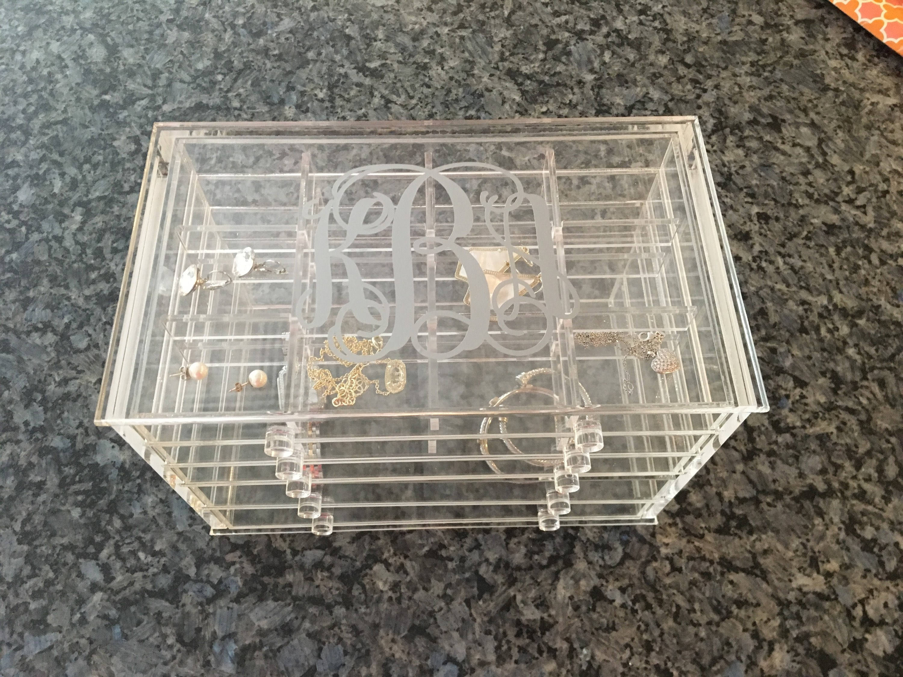 Deluxe Monogrammed Jewelry Box, Jewelry storage, monogrammed gift ...