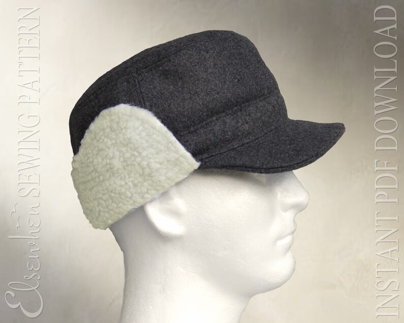 SEWING PATTERN - Caedmon: Trapper Cap Cadet Cap With Ear Flap Unisex ...