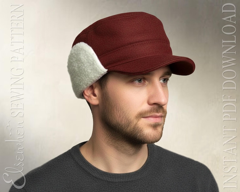 SEWING PATTERN - Caedmon: Trapper Cap Cadet Cap With Ear Flap Unisex ...
