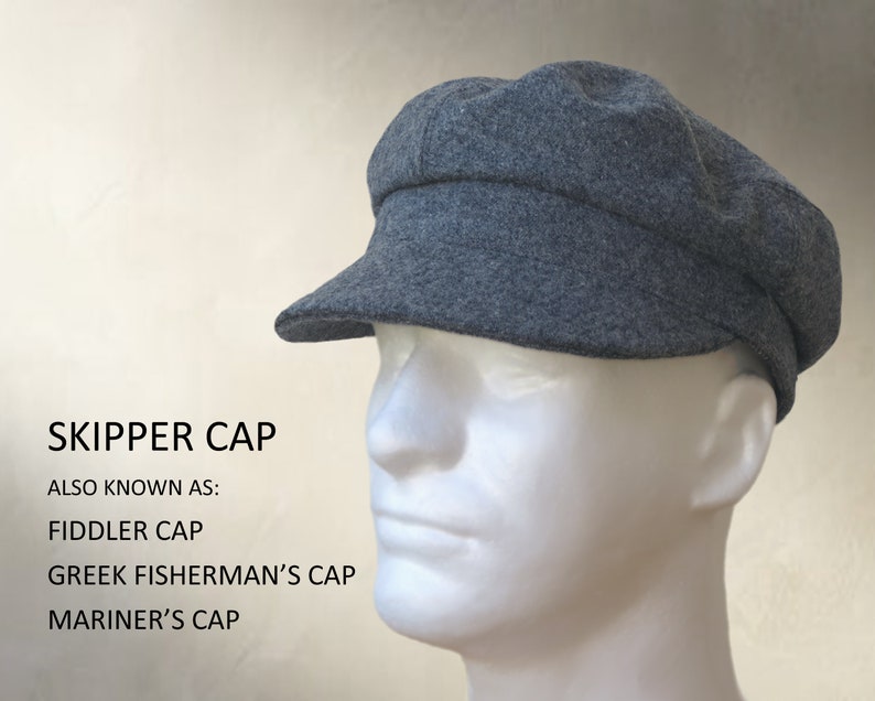 SEWING PATTERN - Hyatt: Captain's Cap Pilot Skipper Greek Fisherman ...