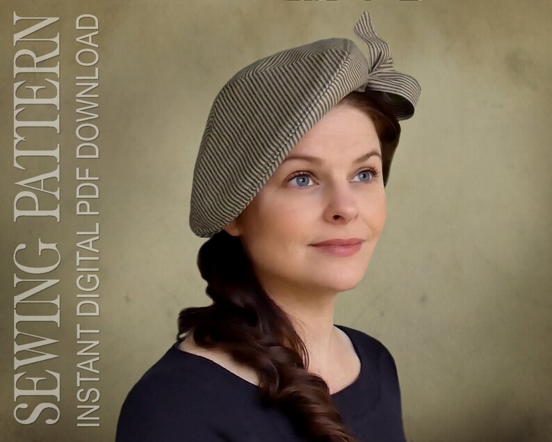 SEWING PATTERN Zoë 1940's Stylized Beret Hat guernsey - Etsy Australia