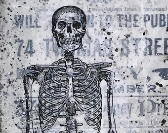 Skeleton painting | Etsy