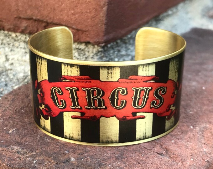 Circus Themed Cuff Bracelet, Vintage Circus Bracelet, Circus Jewelry - Etsy