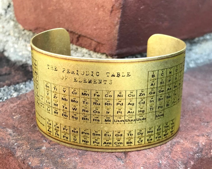 Periodic Table of Elements Cuff Bracelet, Chemistry Jewelry, Science ...