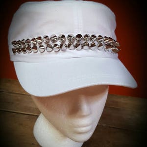 Awesome Cosplay Military Style Cadet Cap Punk Rocker Gothic Biker Sewn ...