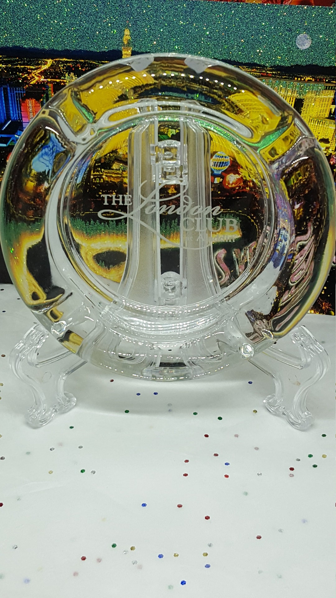 Rare Vintage the London Club at Aladdin Las Vegas Ashtray Heavy Crystal ...