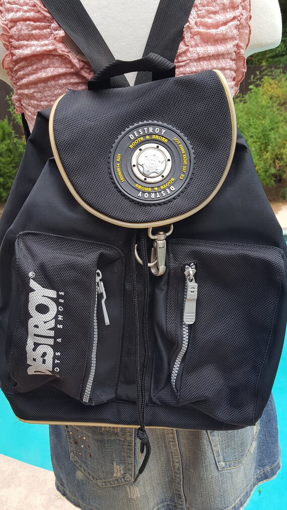 Badass vintage Destroy backpack silver hardware backp… - Gem