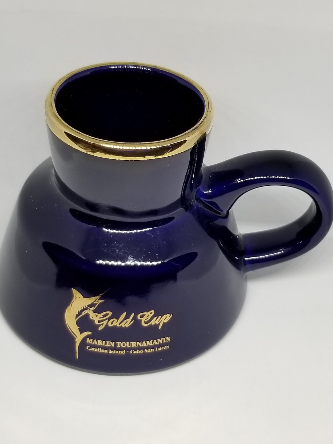 Vintage Gold Cup Marlin Tournament No Spill Coffee Mug Catalina Cabo ...