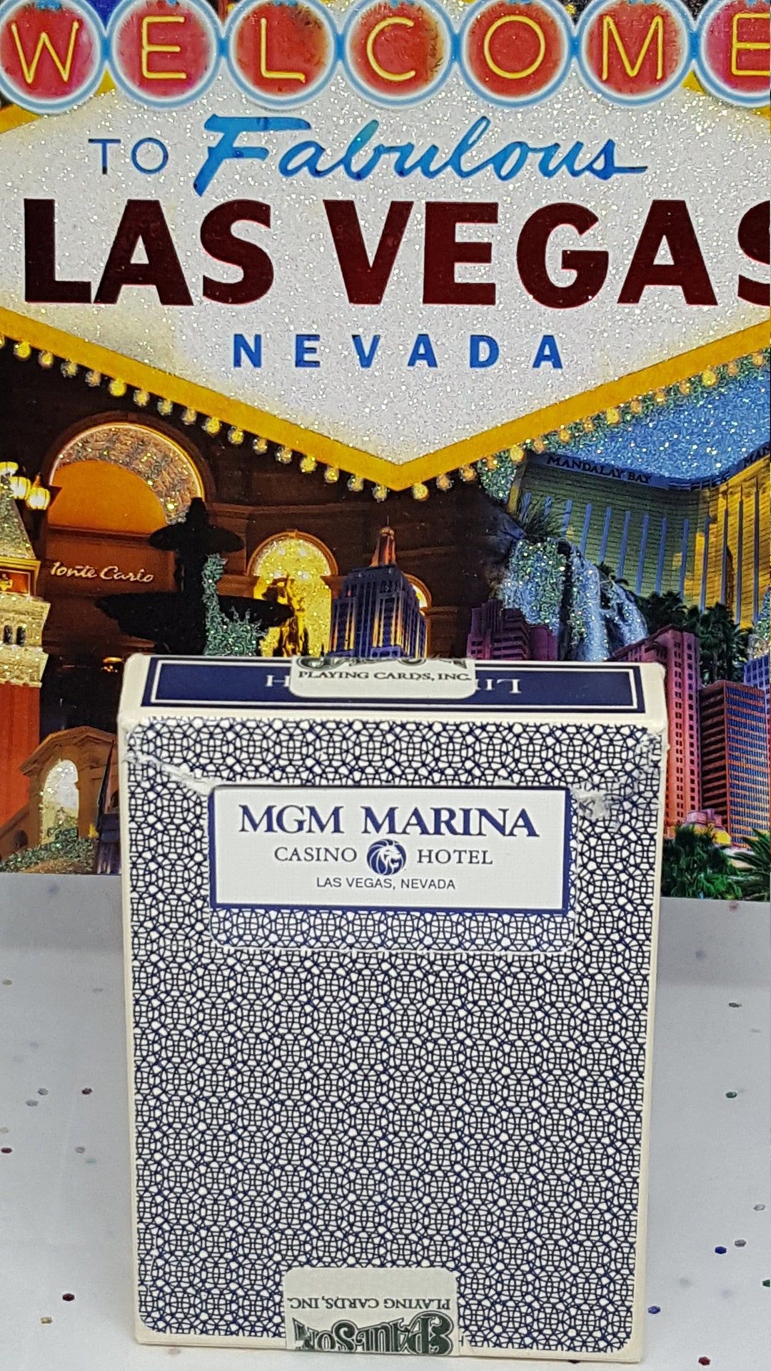 Vintage 80s MGM Marina Las Vegas Cards Blackjack Poker Cards MGM Grand ...