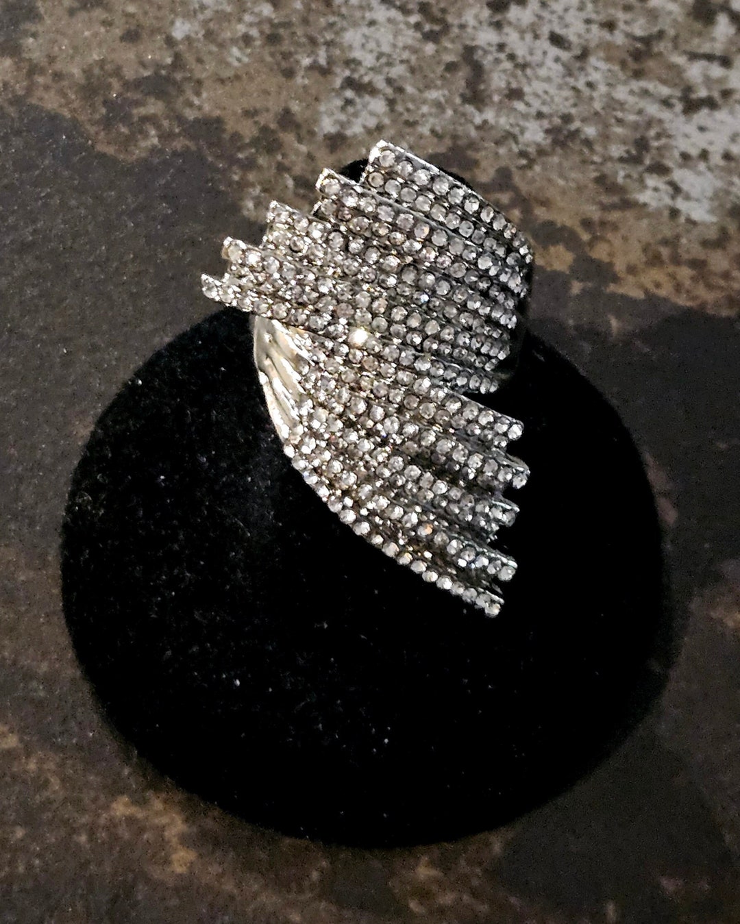 Stunning Vintage Faux Diamond Ring Hippie Rhinestone Ring Fake - Etsy