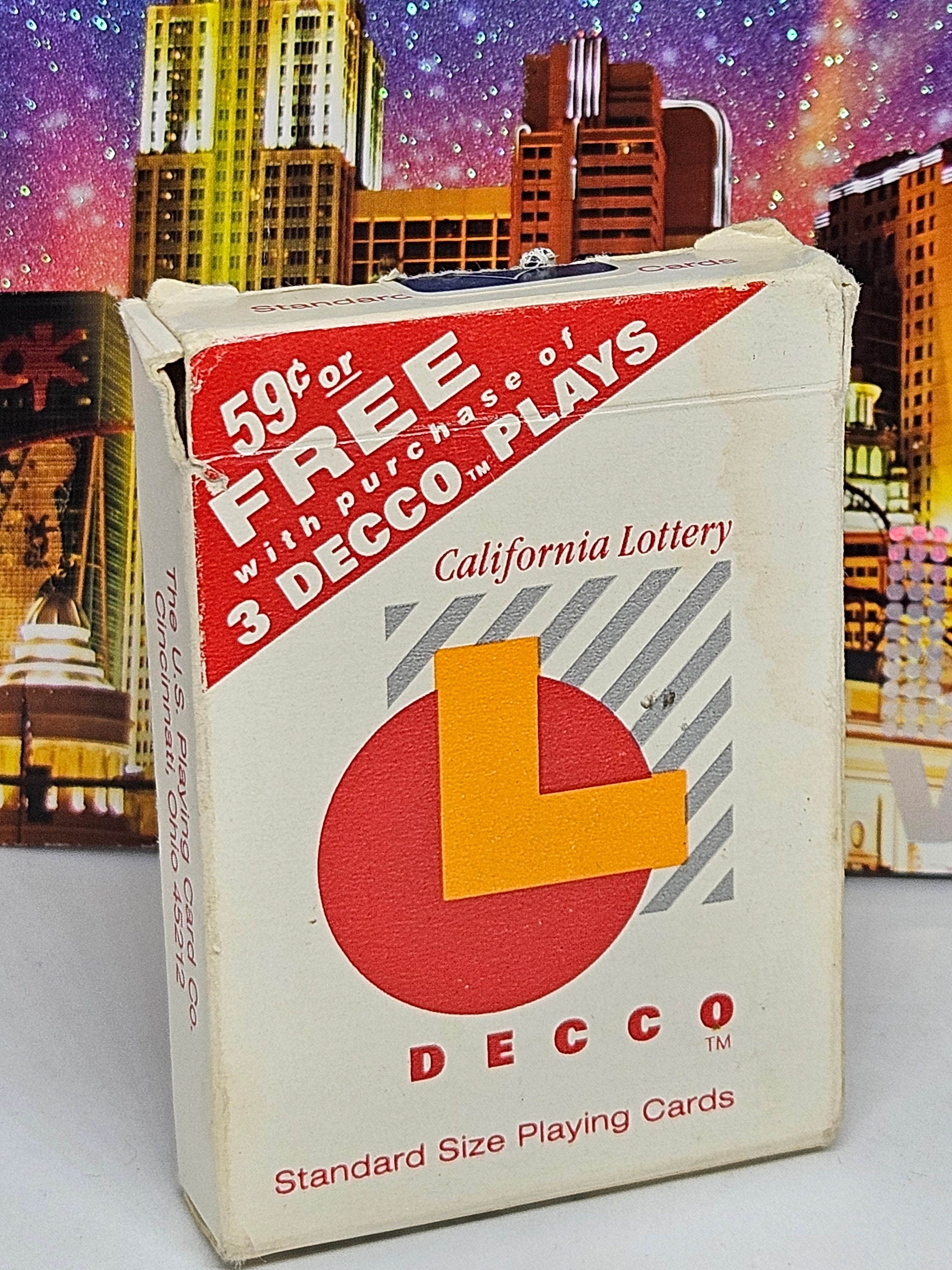 Rare Vintage California Lottery Decco Playing Cards Standard Size Deck ...