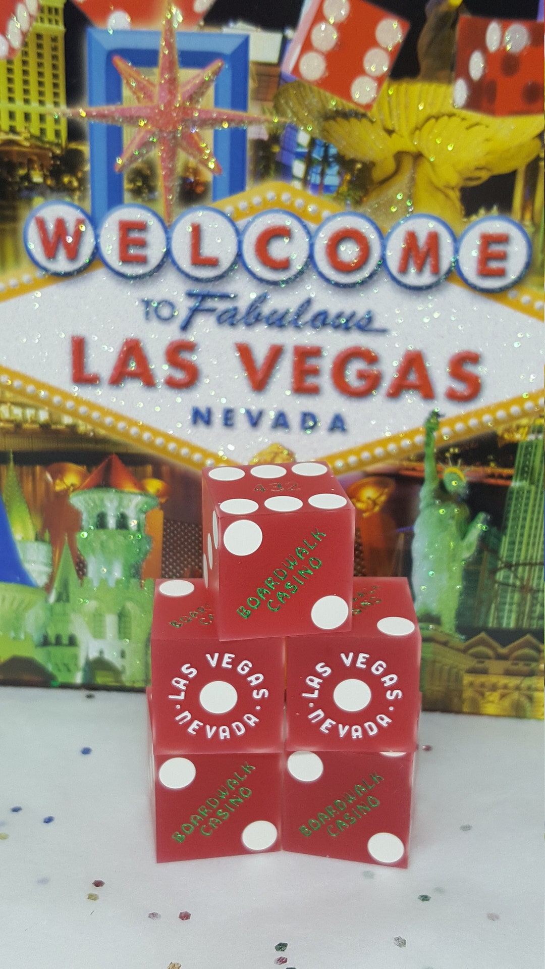 Rare Vintage Boardwalk Casino Las Vegas Dice Stick Authentic Craps Dice ...
