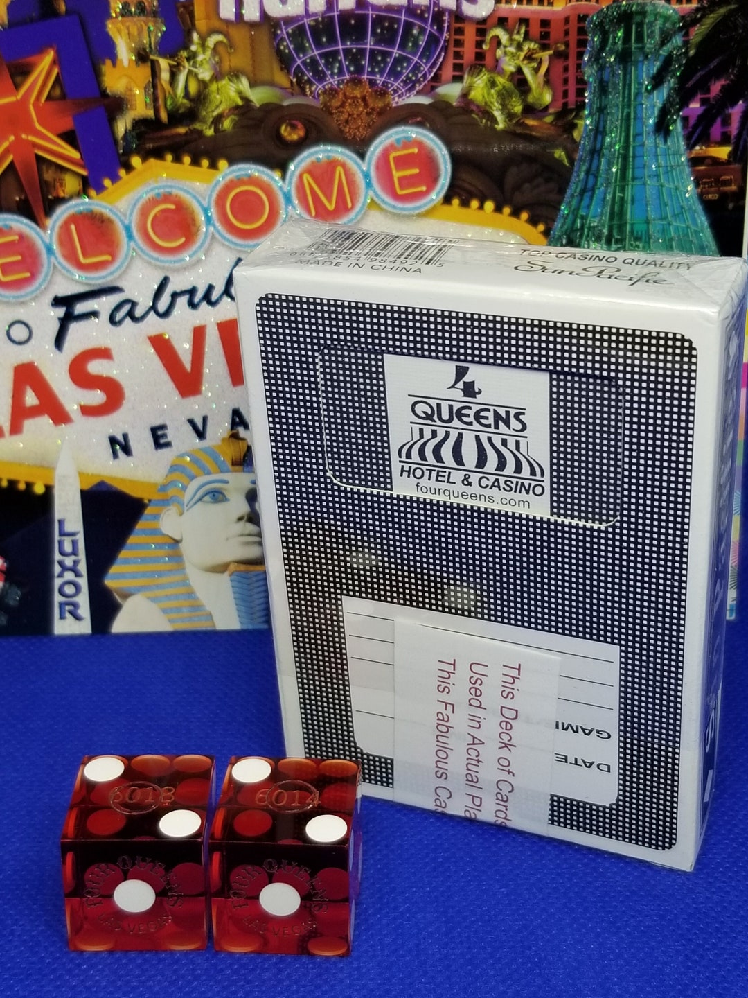 Vintage 1970s Four Queens Las Vegas Dice Bones 4 Queens Cards Iconic ...