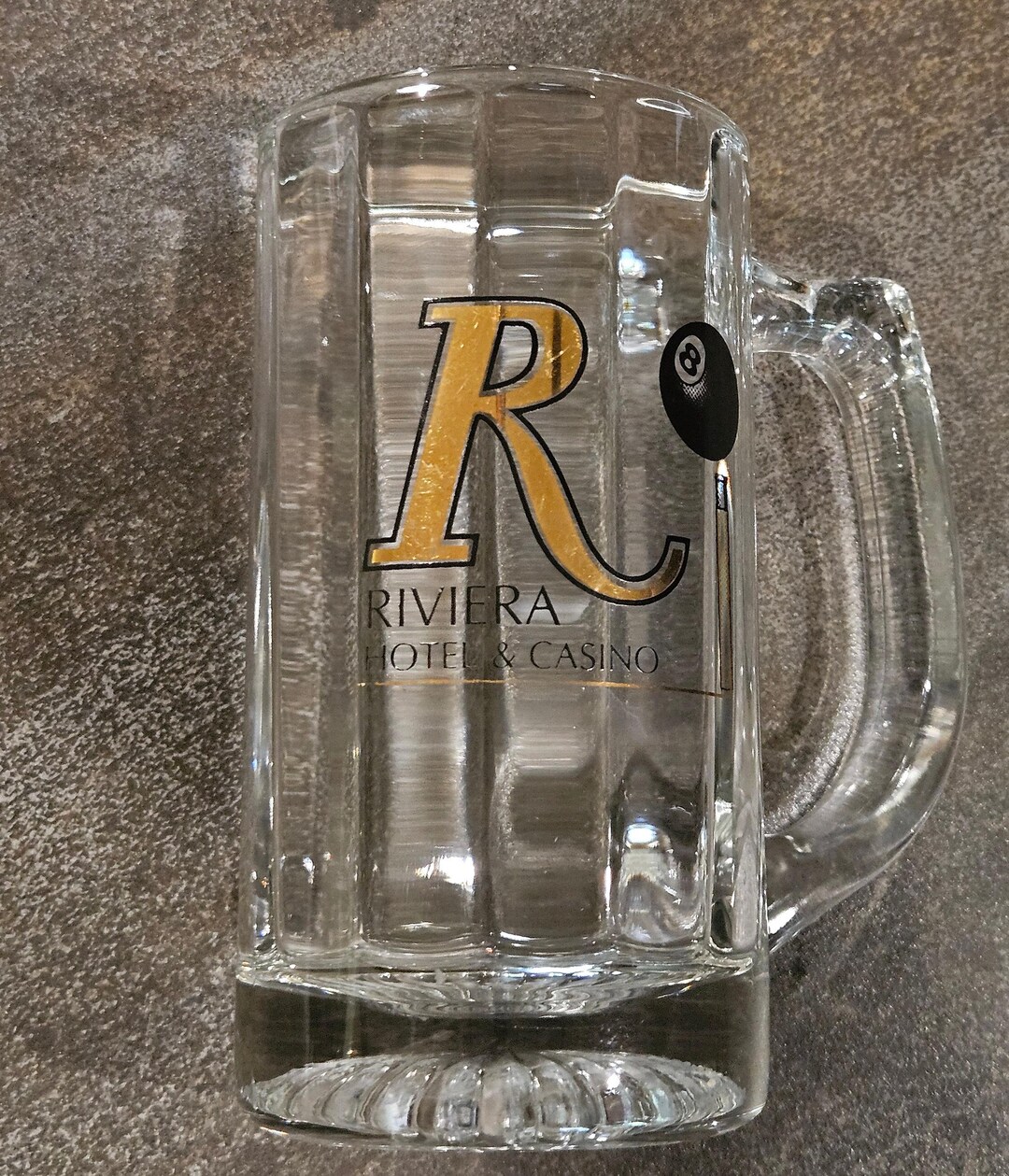 Vintage Riviera Las Vegas Eight Ball Beer Mug Legendary Riviera Barware ...