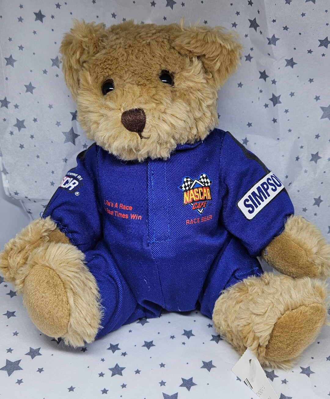 Vintage Nascar Cafe Las Vegas Race Bear Stuffed Animal Racing Bear ...
