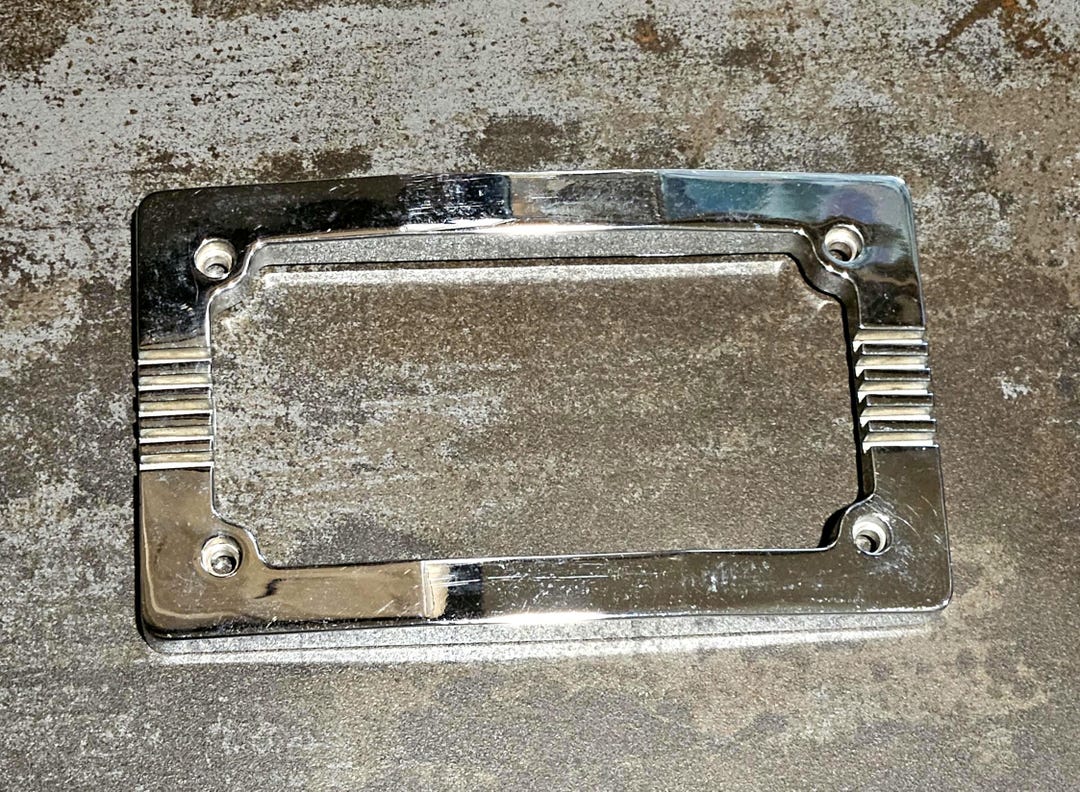 Vintage Solid Chrome Motorcycle License Plate Frame CCI License Plate ...