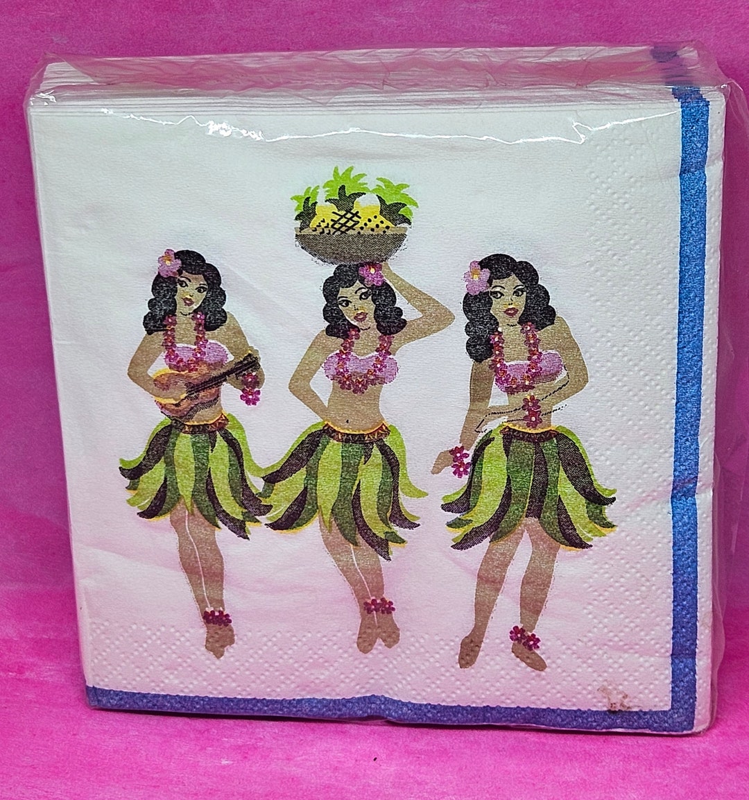 Vintage Hula Girls Napkins Tiki Bar Luao Party Accessory Vintage Tiki ...