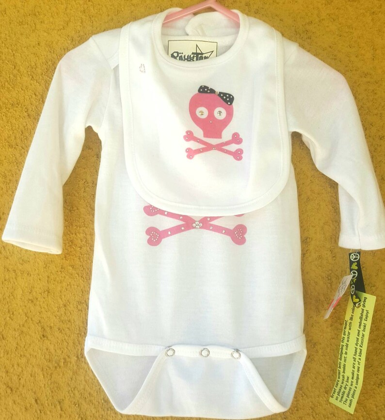 Awesome Girly Skull & Bones Gift Set Bib Bodysuit Onesie Adorable ...