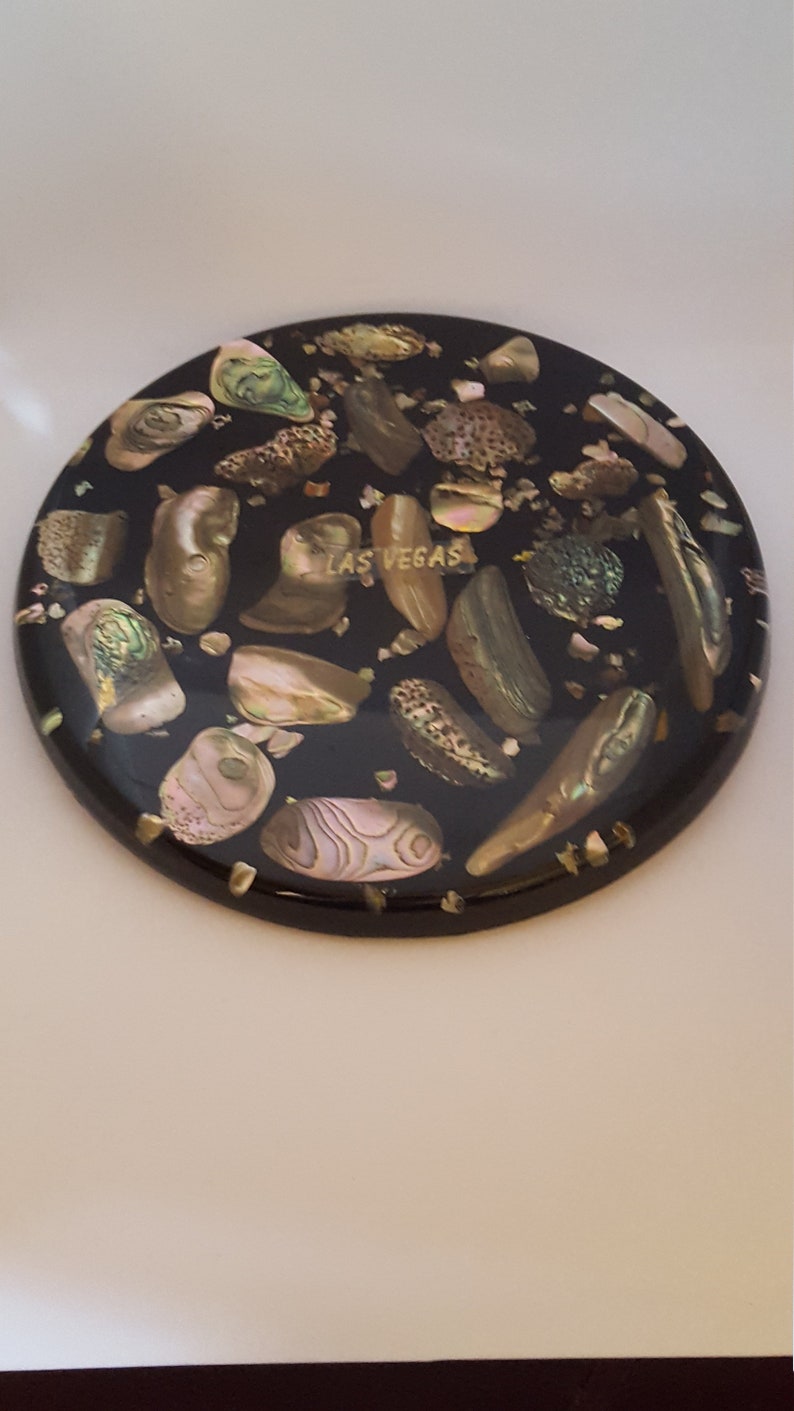 Fabulous Las Vegas Vintage Abalone Trivet Gorgeous Mother of Pearl ...