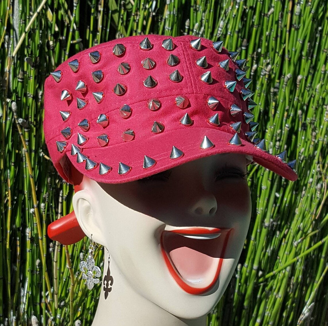 Amazing Studded Military Cadet Cap Goth Stud Biker Hat Punk - Etsy