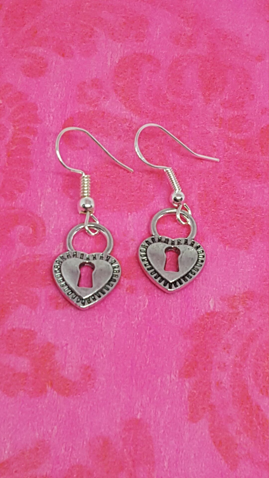 Sterling Silver Heart Padlock Earrings Punk Rocker Earrings Hippie Boho ...