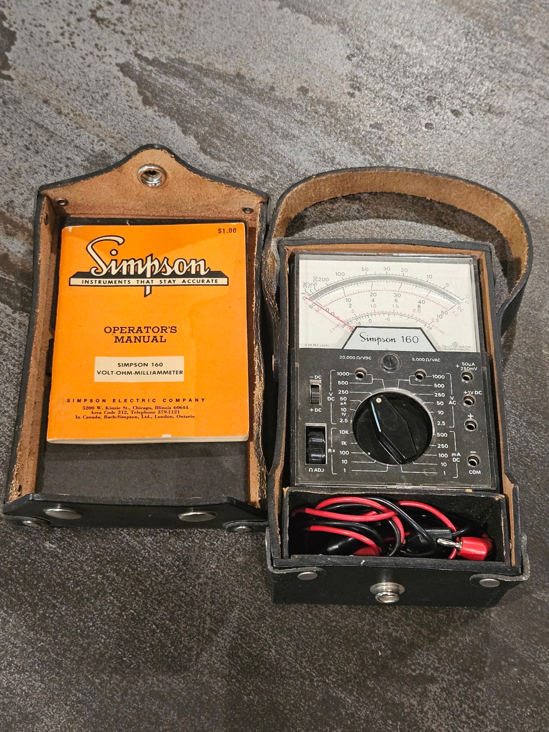 Rare MCM Vintage Simpson 160 Volt Circuit Tester Milliammeter DC ...