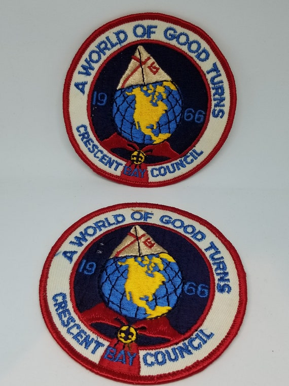 Vintage MCM 1966 Boy Scouts patch A World of Good Tur… - Gem