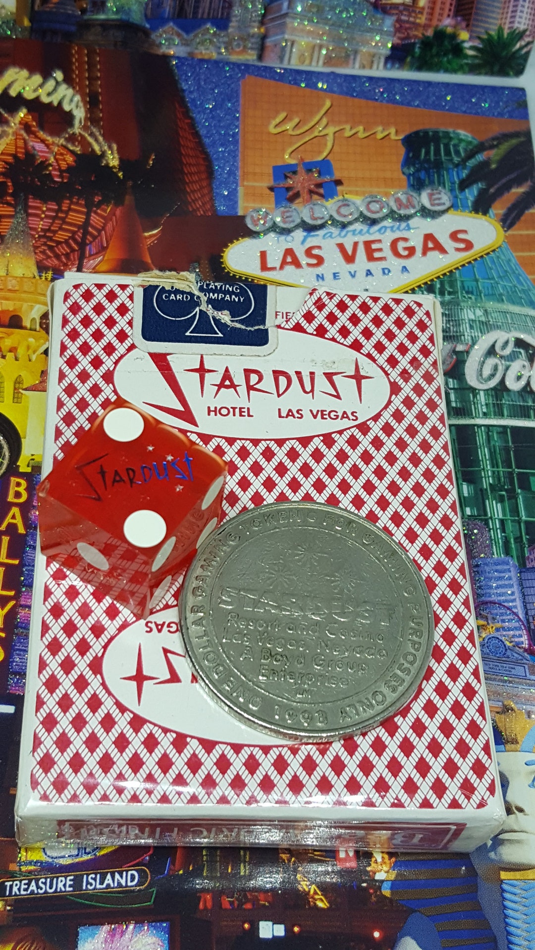 Vintage Stardust Las Vegas Gift Set Craps Dice Extremely Rare Deck of ...