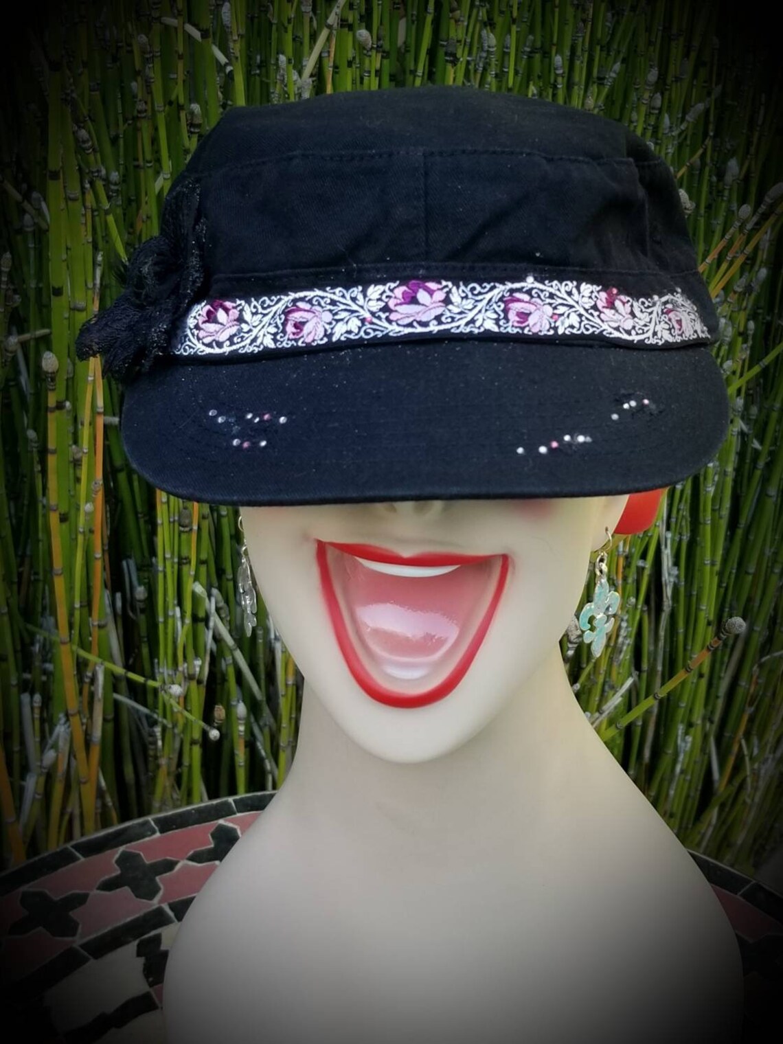 Vintage Military Style Cadet Cap Distressed Canvas Punk Rocker | Etsy