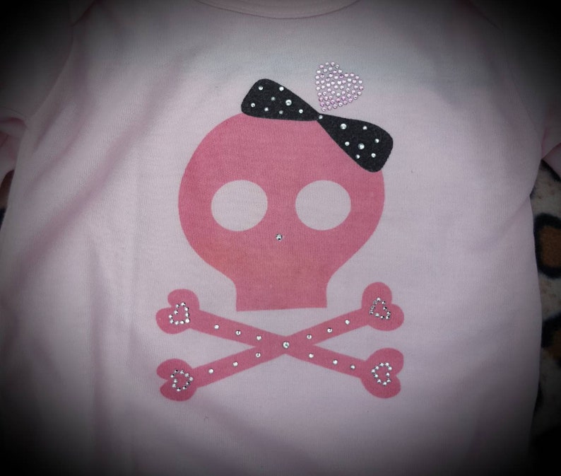 Amazing Pink Girly Skulls Bodysuit Tattoos Gorgeous Infant - Etsy