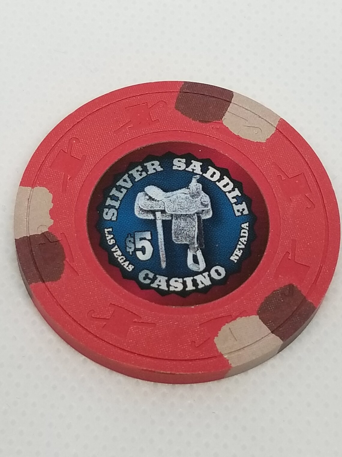 Wow! Vintage Silver Saddle Saloon Las Vegas 5 Dollar Uncirculated Chips ...