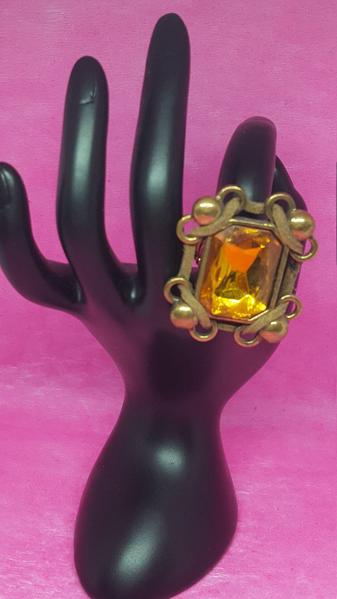 Stunning Vintage Big Statement Ring Emerald Cut Fake Topaz - Etsy