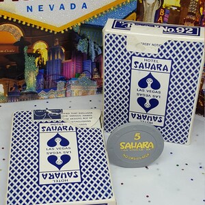 Wow! Vintage Sahara Las Vegas Cards & NCV Chips Poker 21 Blackjack ...
