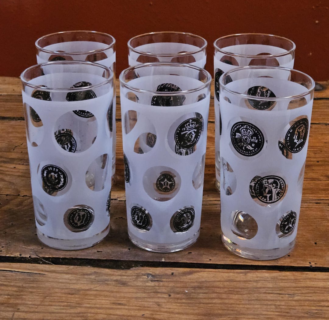 Vintage Midcentury Barware Coins of the World Double Old Fashion ...