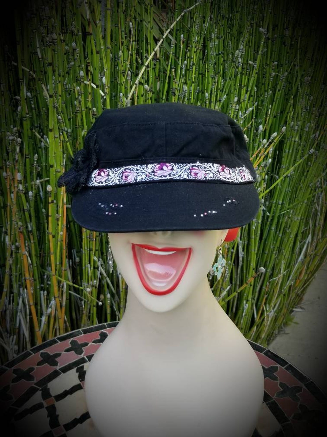 Vintage Military Style Cadet Cap Distressed Canvas Punk Rocker | Etsy