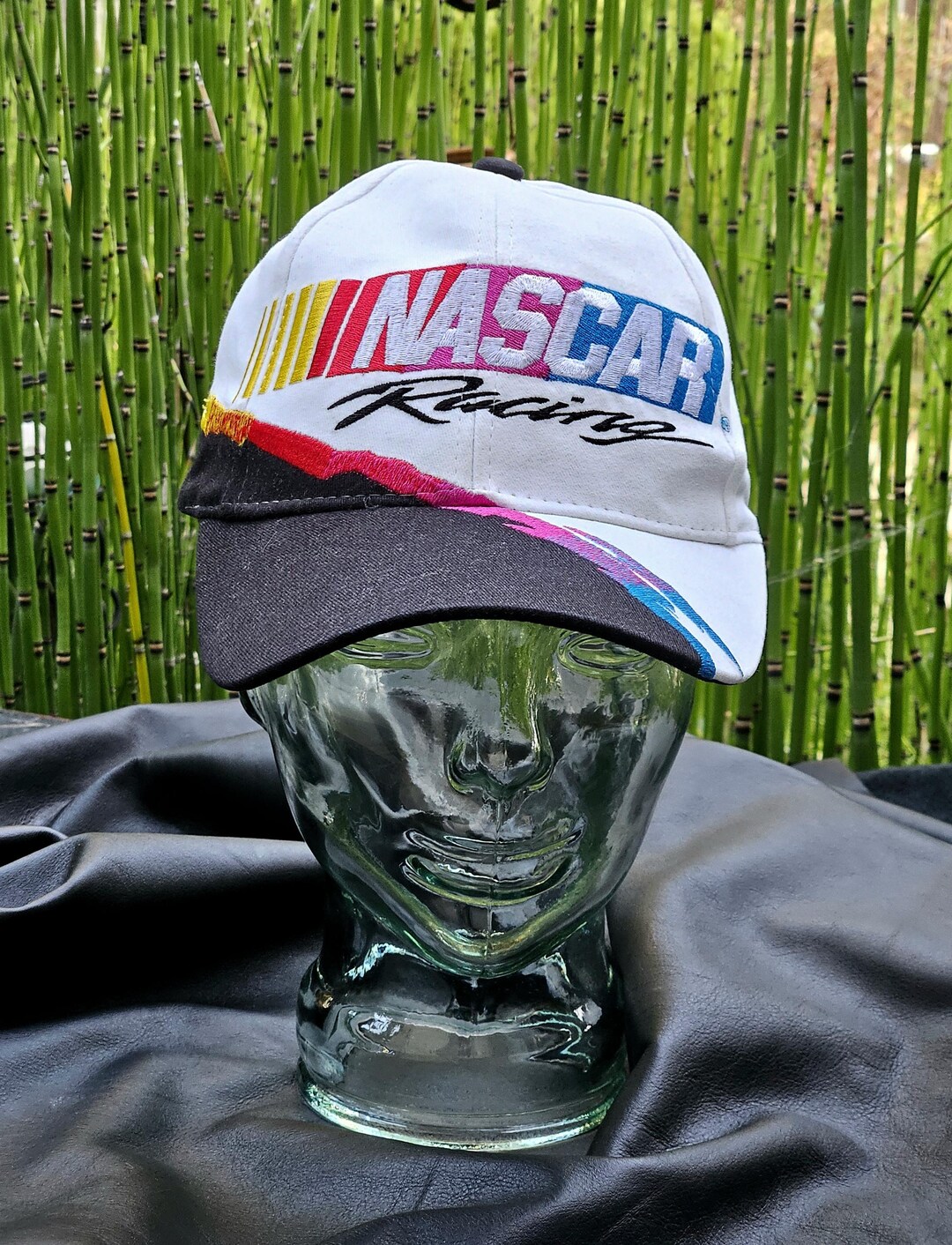 Vintage Nascar Embroidered White Baseball Hat Dope Bitchen Nascar ...