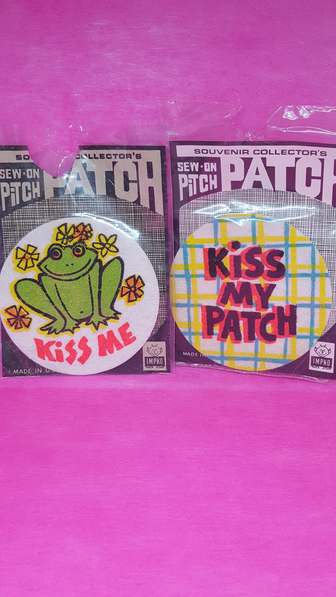 Vintage MCM Funny Sew on Patches Printed Felt Patches Retro Gift Kiss ...