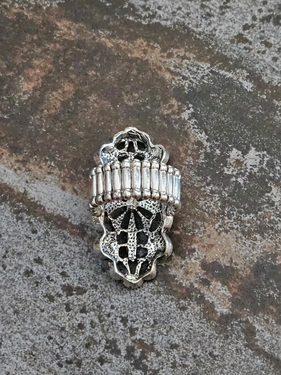 Beautiful big goth rhinestone statement ring stunning… - Gem