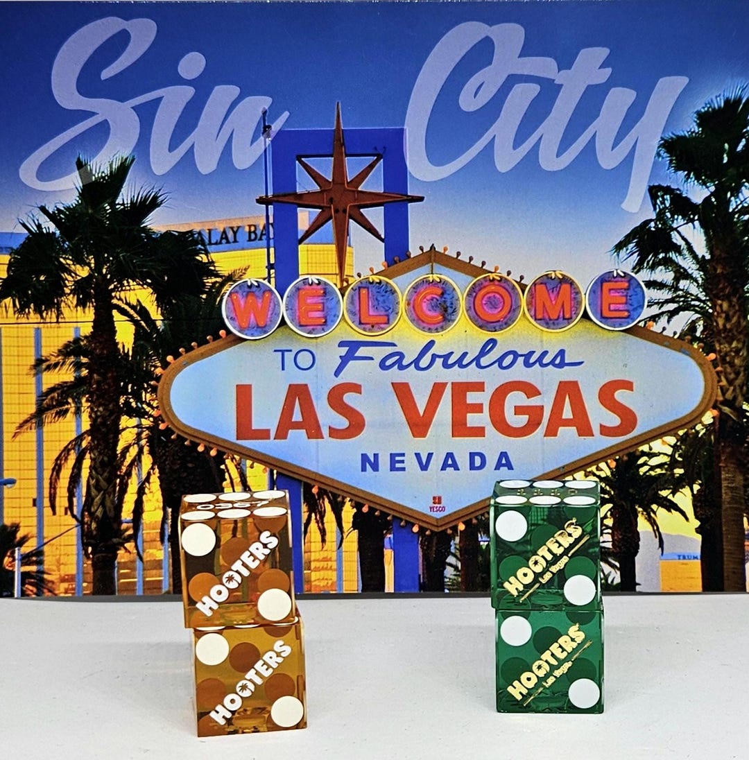 Vintage Hooters Las Vegas Dice & Matches Rare Hooters Green Dice ...