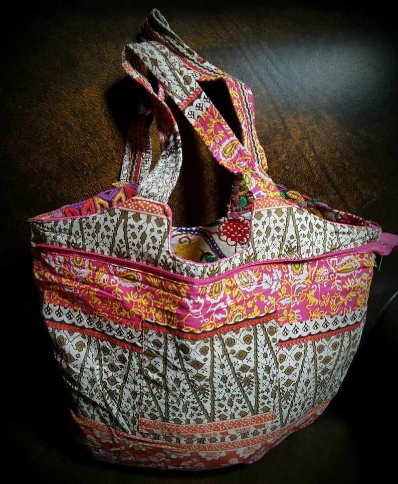 Gorgeous Colorful Vintage Bucket Bag Tote Reversible Purse - Etsy