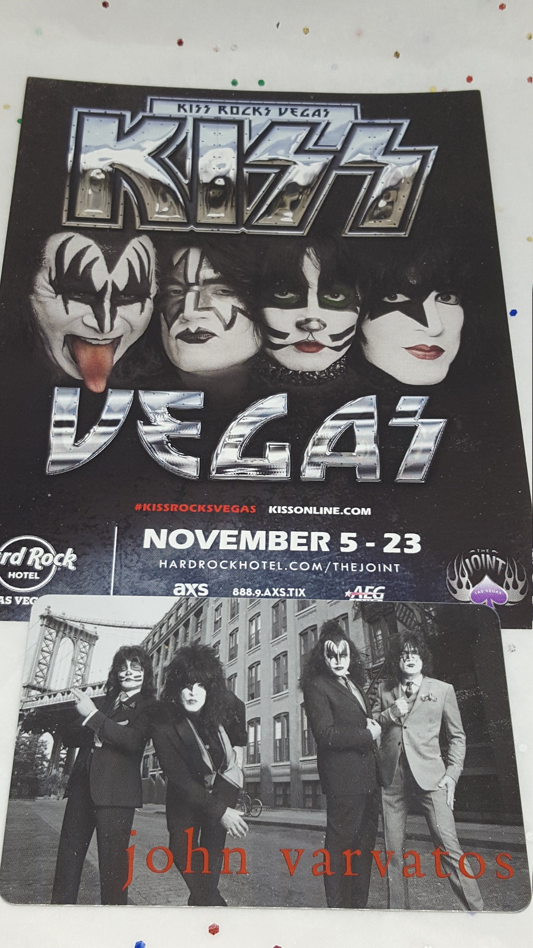 Legendary Hard Rock Las Vegas Kiss Memorabilia Playbill Room Key Dice Cards Rare Casino Souvenir ...