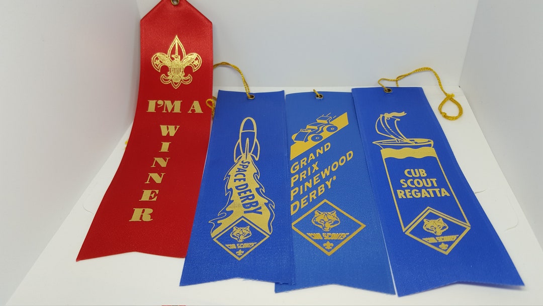 Vintage Cub Scout Regatta Blue Ribbons Space Derby Blue Ribbon Grand ...